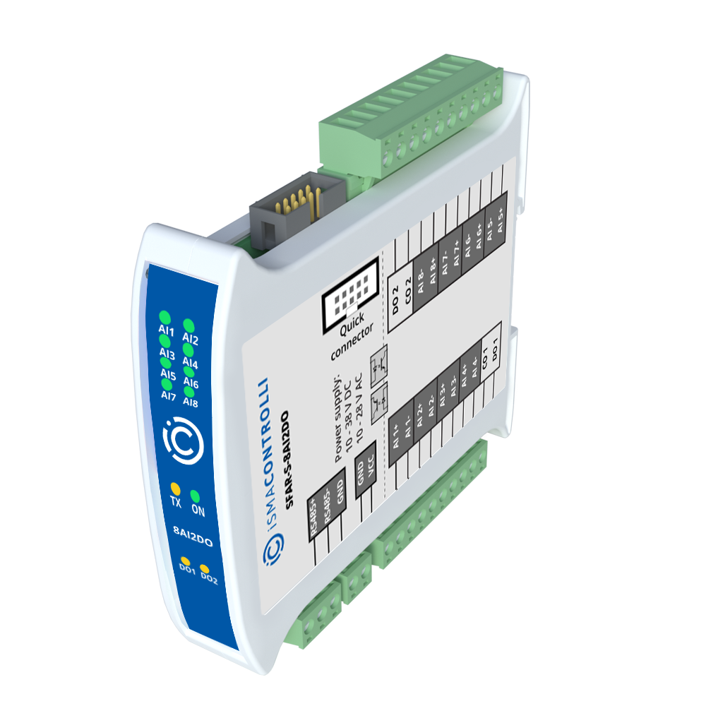 IO-Modul: 8× AI, 2× DO, RS485 | alvasys automation ag