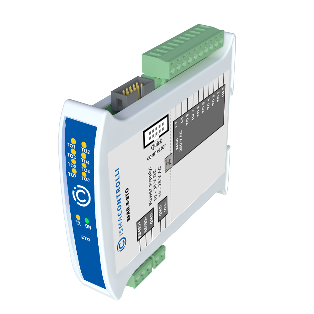 IO-Modul: 8× Triac-Ausgänge (500 mA AC), RS485 | alvasys automation ag